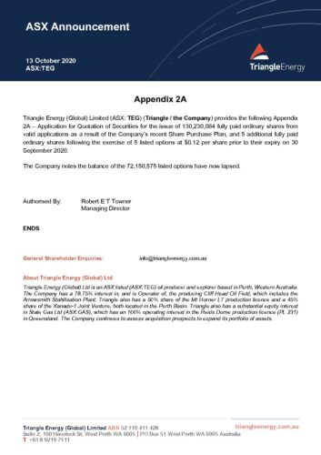 Appendix 2A - Triangle Energy