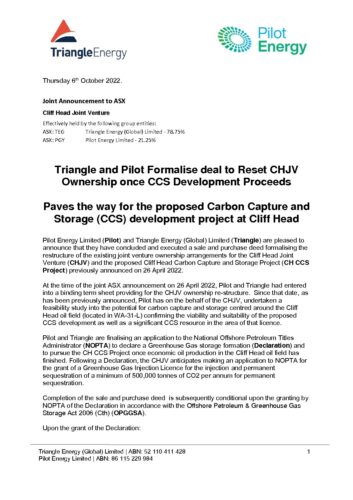 2449305 Formalisation of CHJV CCS Re-alignment - Triangle Energy